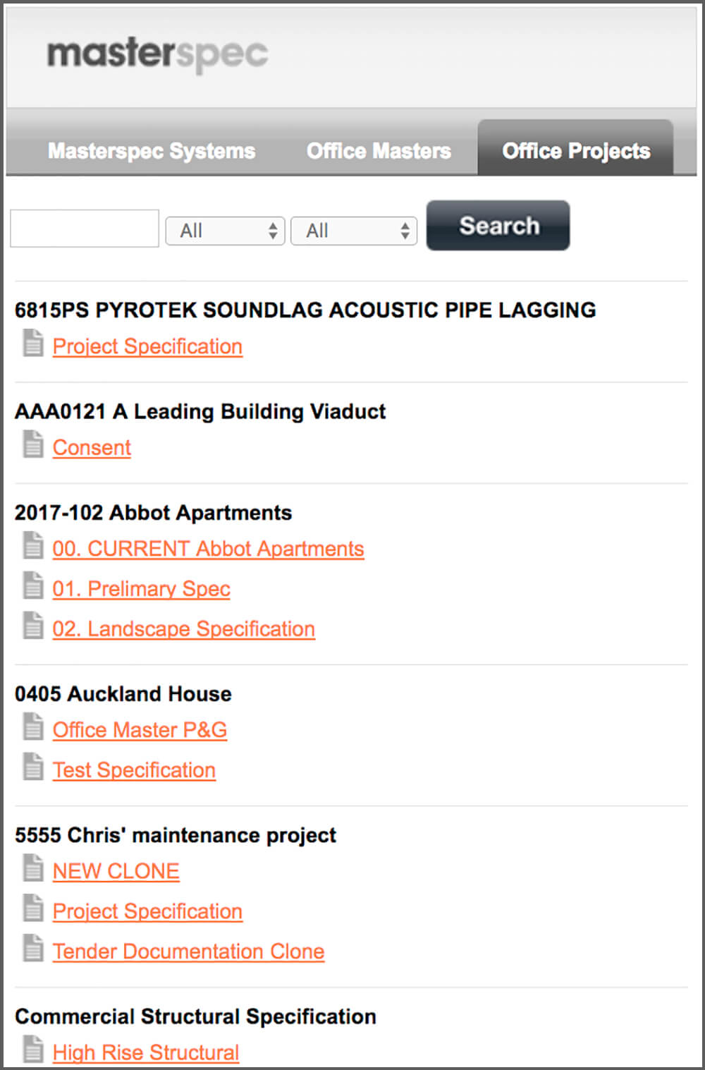 Cloning a Work Section - Masterspec